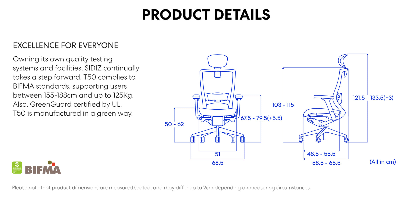 T50 High Performance Ergonomic Office Chair – SIDIZ AUSTRALIA